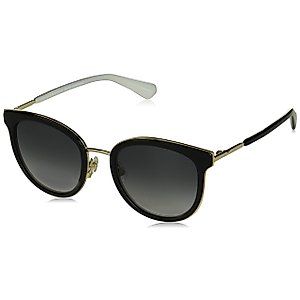 Kate Spade New York Women's Adayna Round Sunglasses, Black & White, 52 mm