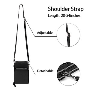 Pearl Angeli Small Crossbody Bag RFID Cellphone Wallet Purse Mini Ladies Handbag Purse with Shoulder Strap(Matte Black)