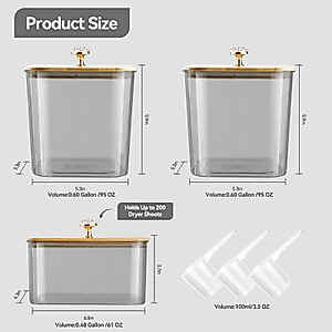 XMBecc 3 Pack Laundry Room Organization Storage Containers Laundry Pod Containers and Dryer Sheet Holder with Lids and Labels for Powder, Detergent, Scent Booster