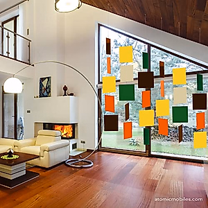 1970 Retro Style MODcast Hanging Mobile + Room Divider | Mid Century Modern Art by Atomic Mobiles (15 Panels - 40" w x 70" h)