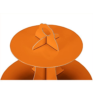 YLDW 3-Tier Cupcake Stand, Cake Stand Holder, Tiered DIY Cupcake Stand Tower for Dessert Table Displays, Birthday Theme Party Favors Decoration, Floral Tea Party, 12" W x 12.8" H, Orange