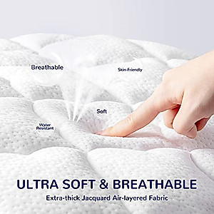 SLEEP ZONE Waterproof Crib Mattress Protector Pad - Quilted, Fitted Baby Mattress Cover 28"x52" - Soft Breathable Toddler Mattress Pad Noiseless Infant Bed Topper - Deep Pocket 14"