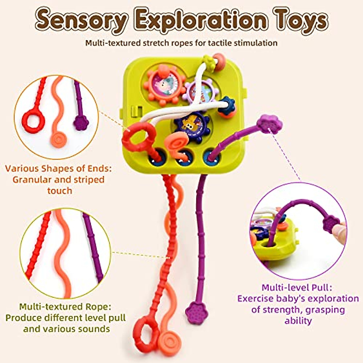 AiTuiTui Baby Toys 12-18 Months, Sensory Montessori Toys for 1 2 Year Old Boy Girl Gifts, 7 in 1 Multifunction Educational Toys with Shape Sorter, Stacking Blocks for Toddlers Birthday Gifts