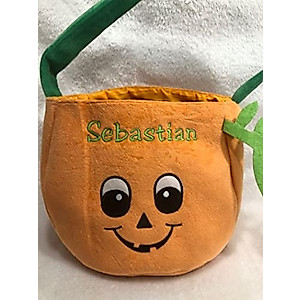 Embroidered Personalized Halloween Basket Trick or Treat customized Bucket