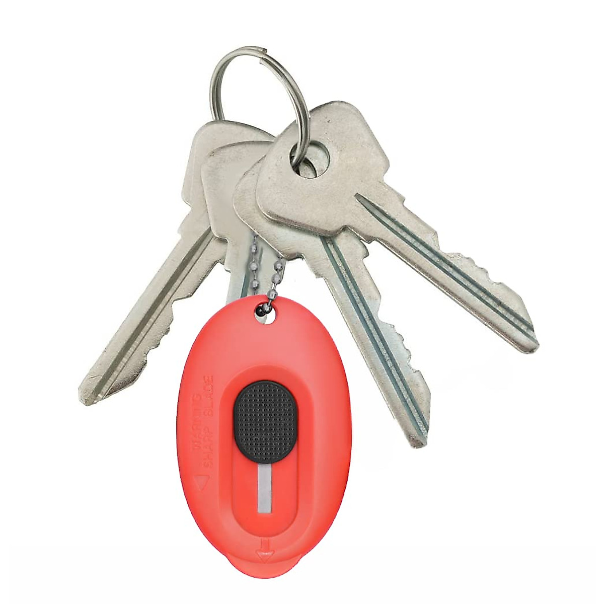 CMHX 4 PCS Mini Box Cutter Small Safety Retractable Utility Knife Blade Right Or Left Handed Finger Friendly Package Box Opener with Keychain Hole