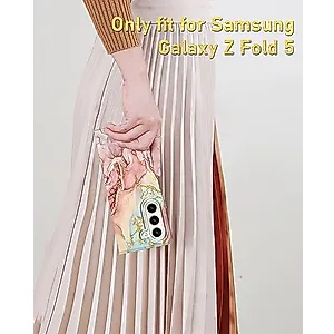 Btscase for Samsung Galaxy Z Fold 5 Case,Built in Front Screen Protector,Gold Glitter Marble Pattern Hard PC Slim Shockproof Full Body Drop Protective Case for Galaxy Z Fold 5 5G (2023), Rose Gold