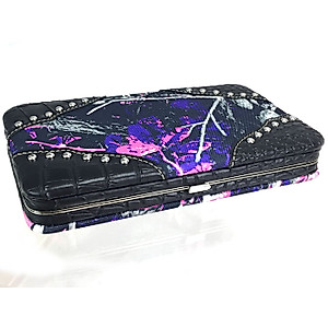 Zzfab Rhinestone Studded Camo Wallet Girl Wallet (pink)