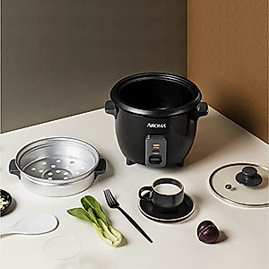 Aroma Housewares ARC-363-1NGB 3 Uncooked/6 Cups Cooked Rice Cooker, Steamer, Multicooker, 2-6 cups, Black