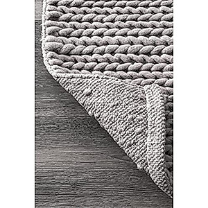 nuLOOM Penelope Braided Wool Area Rug, 4x6, Light Grey