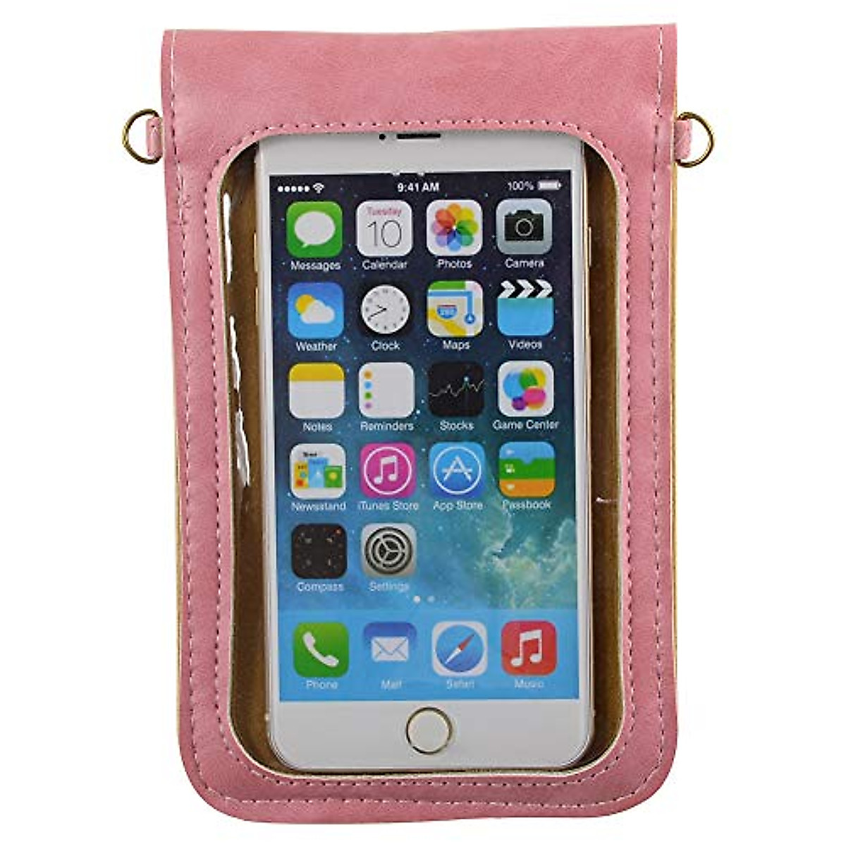 Touch Screen Cell Phone Purse Wallet Cute Small PU Leather Crossbody Bag for iPhone 11 XR XS Max 8 Plus 7 Plus, Galaxy Note10 A20 S10 Plus S9 Google Pixel 3a Xiaomi Mi 9T Redmi Note 6 Pro (Pink)