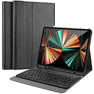 ProCase Keyboard Case for iPad Pro 12.9 2022 2021 2020 2018, Slim Shell Lightweight Cover with Magnetically Detachable Wireless Keyboard for iPad Pro 12.9 Inch 6th 5th 4th -Black