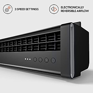 Sharper Image PORTAL Window Fan with 3 Speeds, Reversible Exhaust Mode, Weather Resistant, Black