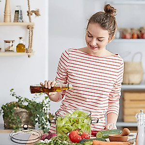BESTonZON Glass Cooking Pot with Lids 64Oz (2L) Glass Saucepan, Glass Simmer Pot for Stovetop, Clear Pots for Pasta Noodle,Soup,Milk,Tea, Dual Handles,Gift Spoon