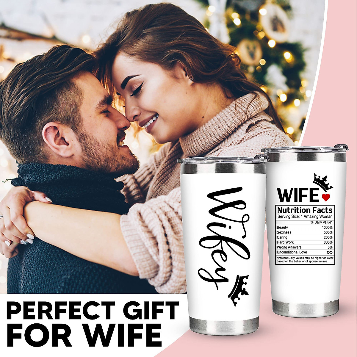 Gifts for Her Anniversary, Gifts for Her - Gifts for Wife, Wife Gifts from Husband - Anniversary, Birthday Gifts for Wife - Mothers Day Gifts for Wife - Wife Birthday Gifts Ideas - Wifey Tumbler 20 Oz