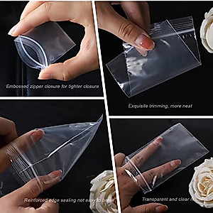 Mini Plastic Bags,400pcs 3"*3" Transparent Small Plastic Bags,JINYONBAG Small Zipper Bags for Jewelry, Coins, Beads,Small Items.......