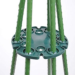 ZERIRA 5 Pack Bamboo Cane Holder Plastic Plant Support Protection Tray Support Caps for Climbing Plants Peas Beans Sweet Pea Tomatoes Cucumbers Support Structure