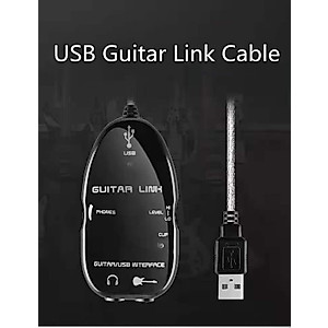 Yoidesu USB Guitar Link Cable Guitar to USB Interface Cable Link Audio for PC Recording Adapter