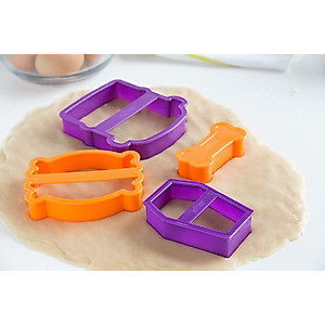 Fox Run Nesting Halloween Cookie Cutters, Set of 4, Frankenstein, Spider, Coffin, and Bone