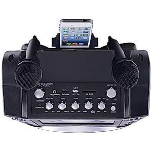 Karaoke USA GF842 DVD/CDG/MP3G Karaoke Machine with 7" TFT Color Screen, Record, Bluetooth and LED Sync Lights