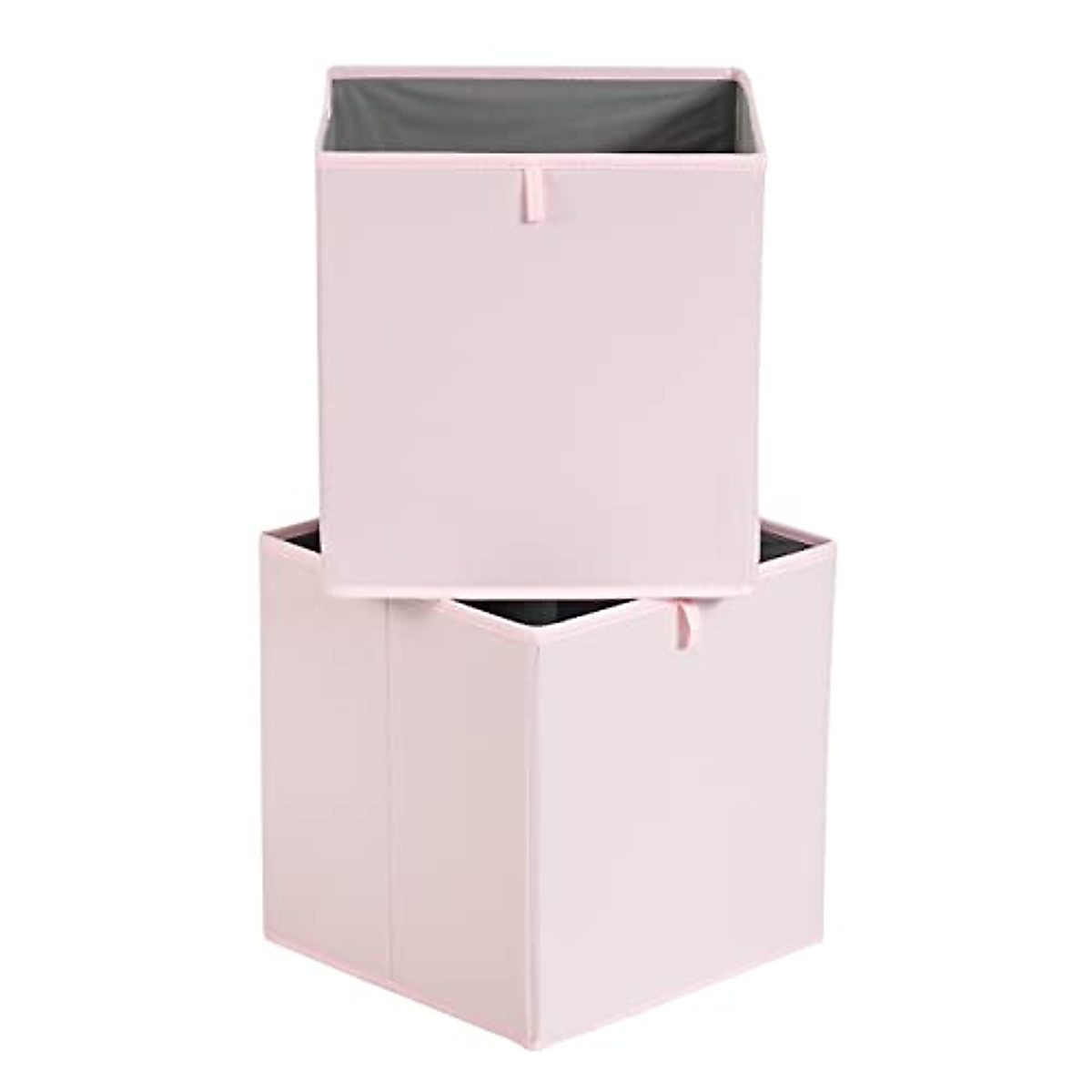 Amazon Basics Collapsible Fabric Storage Cube Organizer Bins - Pack of 6, Peony Pink, 10.5x10.5x11"