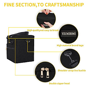 YOUMEHOME Baby Bottle Bag with Ice Pack Breastmilk Cooler Bag Fits 6 Baby Bottles Up to 9 Ounce, Perfect for daycare, nursing moms, and travel Tot bottle bags - Black