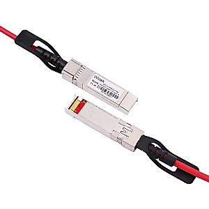 [Red Colored] 0.5m 10G SFP+ DAC Twinax Cable, 10Gbase-CU SFP+ Copper Cable, Compatible for Cisco SFP-H10GB-CU0.5M, Ubiquiti, Mellanox, Mikrotik, Netgear, Supermicro