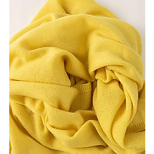 ENETIX Women's Cashmere Wool Oversized Shawl Wrap, Solid Color Pashmina Ultra Soft Stole Scarf for Women with Gift Box (Yellow)