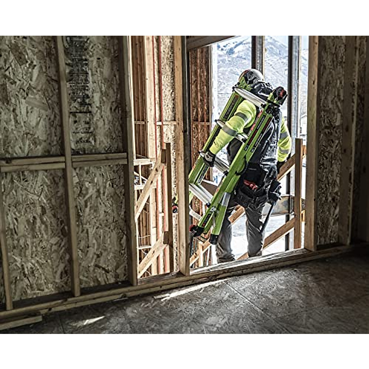 Little Giant Ladder Systems Conquest 2.0 All-Terrain, M17, 17ft, Multi-Position Ladder with Adjustable Outriggers, Fiberglass, Type 1A, 300 lbs Weight Rating, (17107-001)