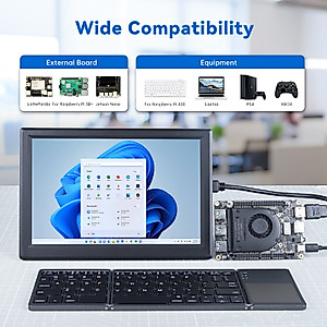 SunFounder 10.1'' Screen for Raspberry Pi Display IPS Monitor 10.1 inch Portable Laptop Monitor Resolution 1280×800 with Rear Housing Cooling Fan (This is not a Touch Screen Monitor)