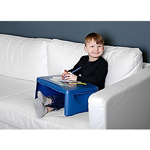 Baby Boom Funhouse Dinosaurs Kids Lap Desk with Storage - Folding Lid & Collapsible Design - Portable for Travel or use in Bed at Home - Great for Writing, Reading, Blue, 1 Count