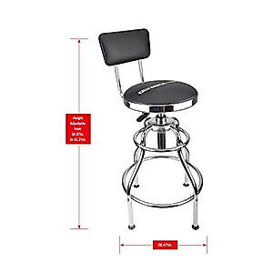 Olympia Tools 82-738 Adjustable Hydraulic Stool, Black