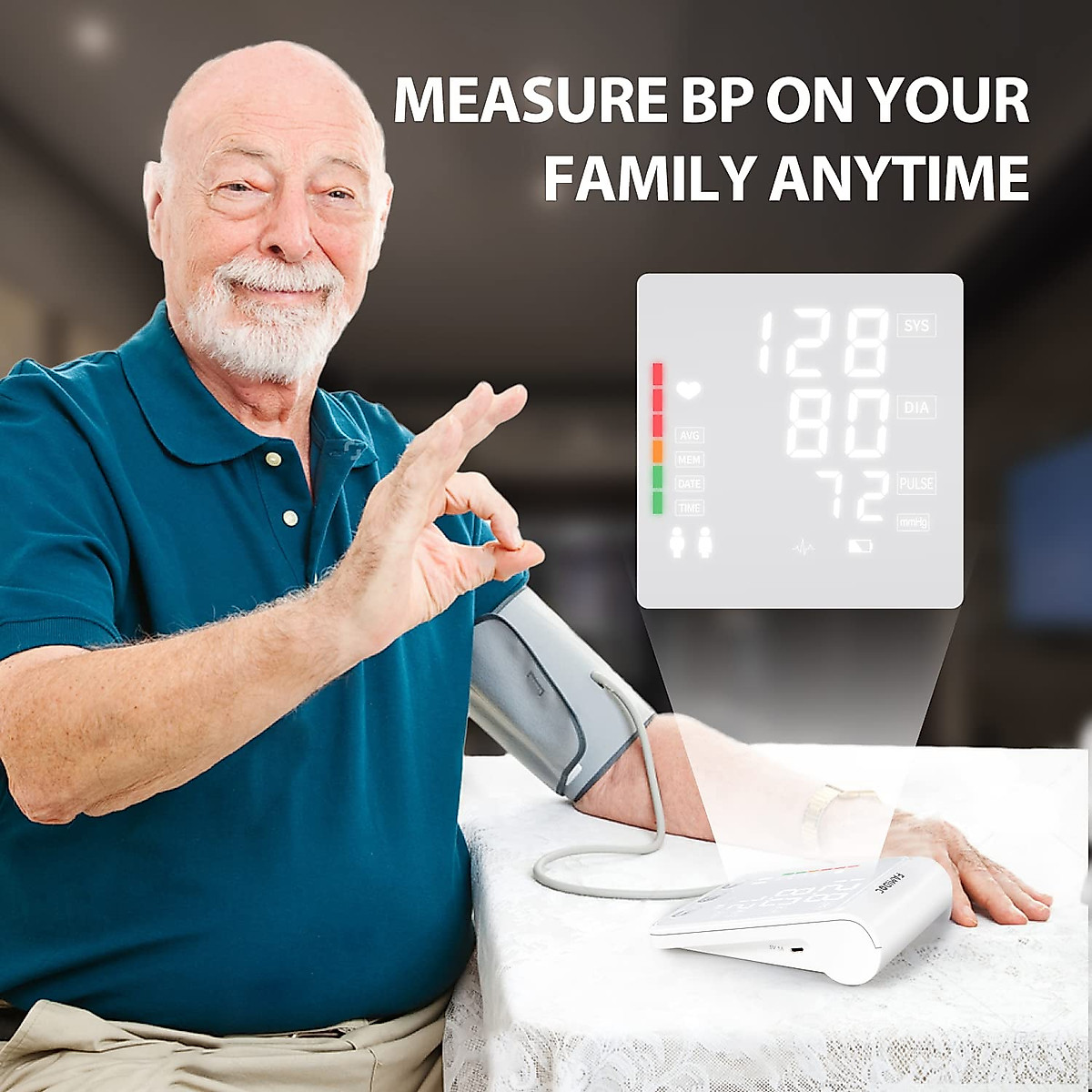 Upper Arm Blood Pressure Monitor with Cuff 8.7"-16.5" Automatic BP Meter Machine Two Users Mode Digital Wide-Range Large Cuff Blood Pressure Monitors for Home use Blood Pressure Machine Famidoc
