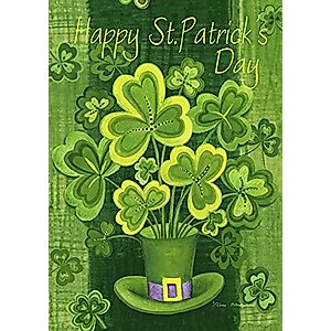 Toland Home Garden 102577 Shamrockin' St Patricks Day Flag 28x40 Inch Double Sided St Patricks Day Garden Flag for Outdoor House St Pats Flag Yard Decoration