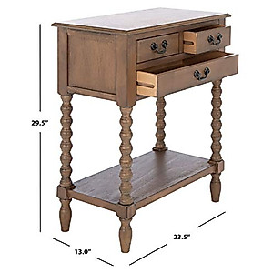 SAFAVIEH Home Collection Athena Brown 3-Drawer Console Table