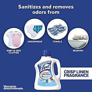 Lysol Laundry Sanitizer Additive, Bacteria-Causing Laundry Odor Eliminator, 0% Bleach Laundry Sanitizer, color, , Multi 90 Fl Oz Crisp Linen