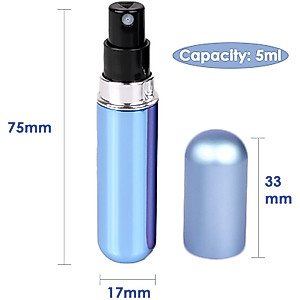 Rosarden Portable Mini Refillable Perfume Atomizer Refillable Bottle,Atomizer Perfume Bottle,Refillable Perfume Spray,Travel Size Bottles,Scent Pump Case, Atomizers Spray 5ml (4 Pcs)