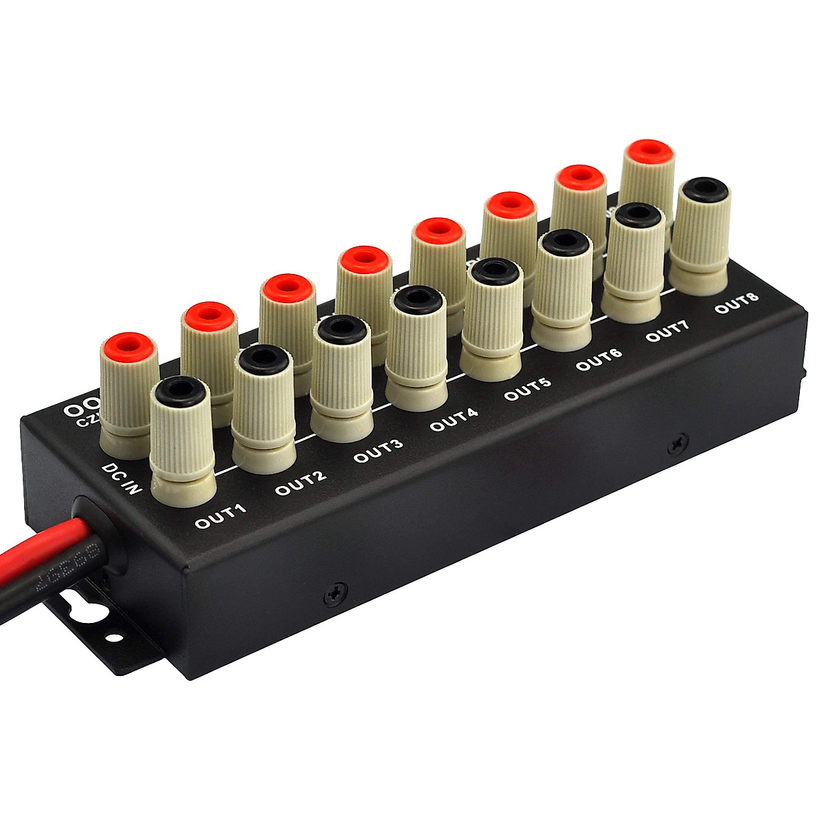 Banana Jack 8 Outlet DC Power Distribution Strip (with Cable)