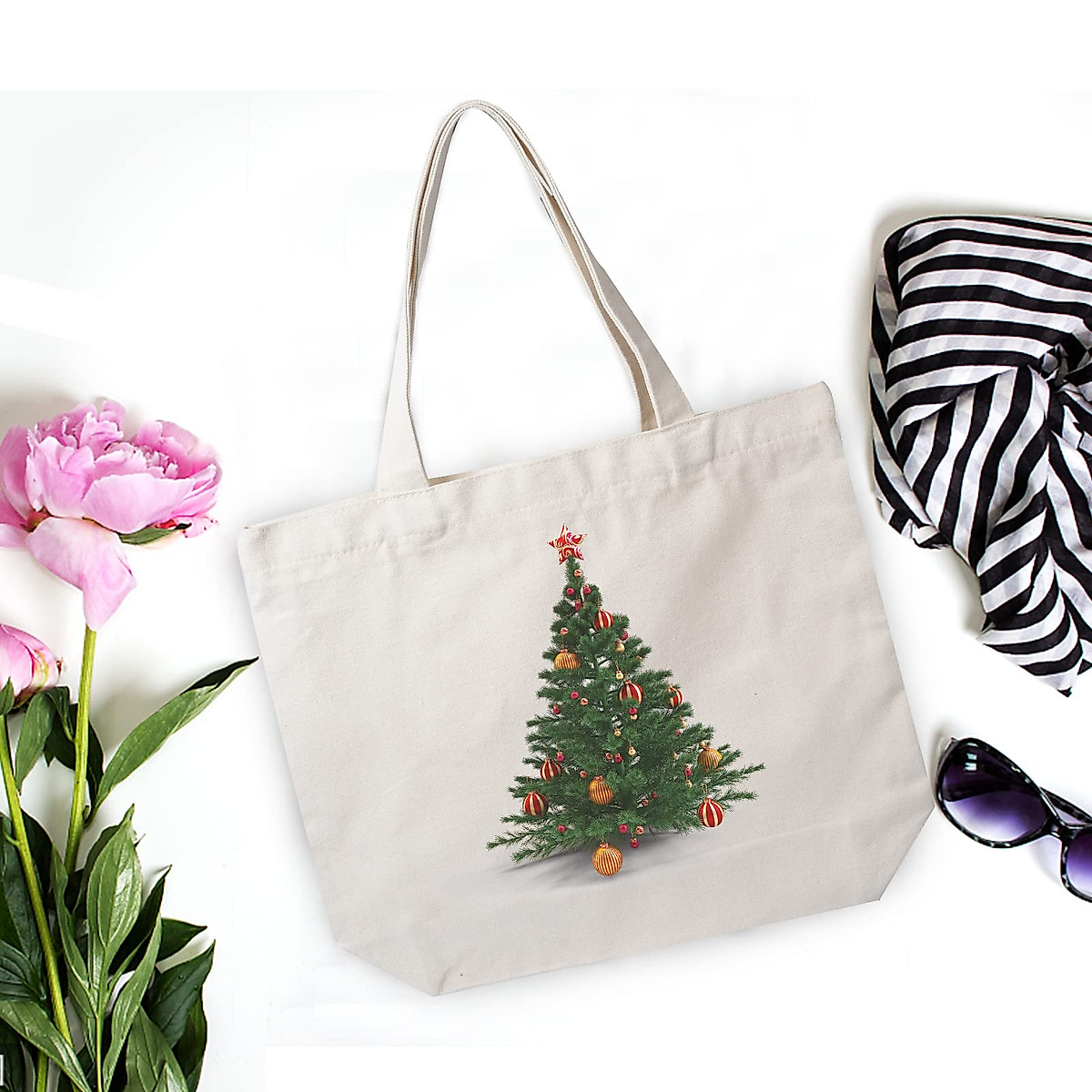 Acoavo Cotton Canvas Tote Bags DIY Crafts Blank Plain Natural Canvas Bag,Great Wedding Gift Canvas Craft Bags,12.2" W x 13" H,2pcs