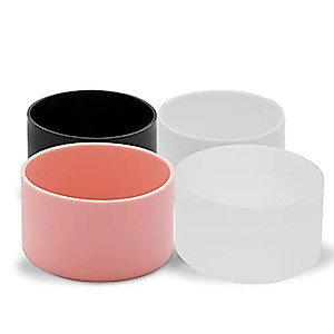 2Pcs Protective Silicone Boot For Stanley Quencher Tumbler 30 oz 40 oz & IceFlow 20oz 30oz & Hydro Flask Water Bottle 12-24oz - Cup Bottom Sleeve - Stanley Cup Accessories (pink)