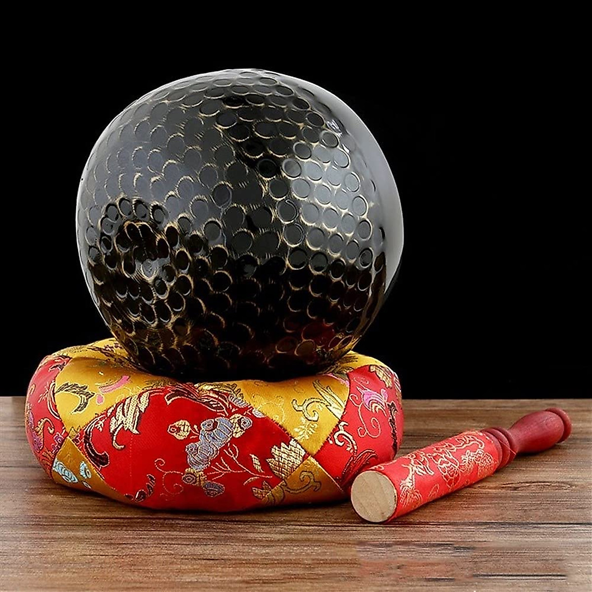 KUYUC Tibetan Singing Bowls Set, Meditation Sound Bowls for Prayer Yoga Reiki Healing Stress Reduction Stress Reduction (Color : Black, Size : 6inch)