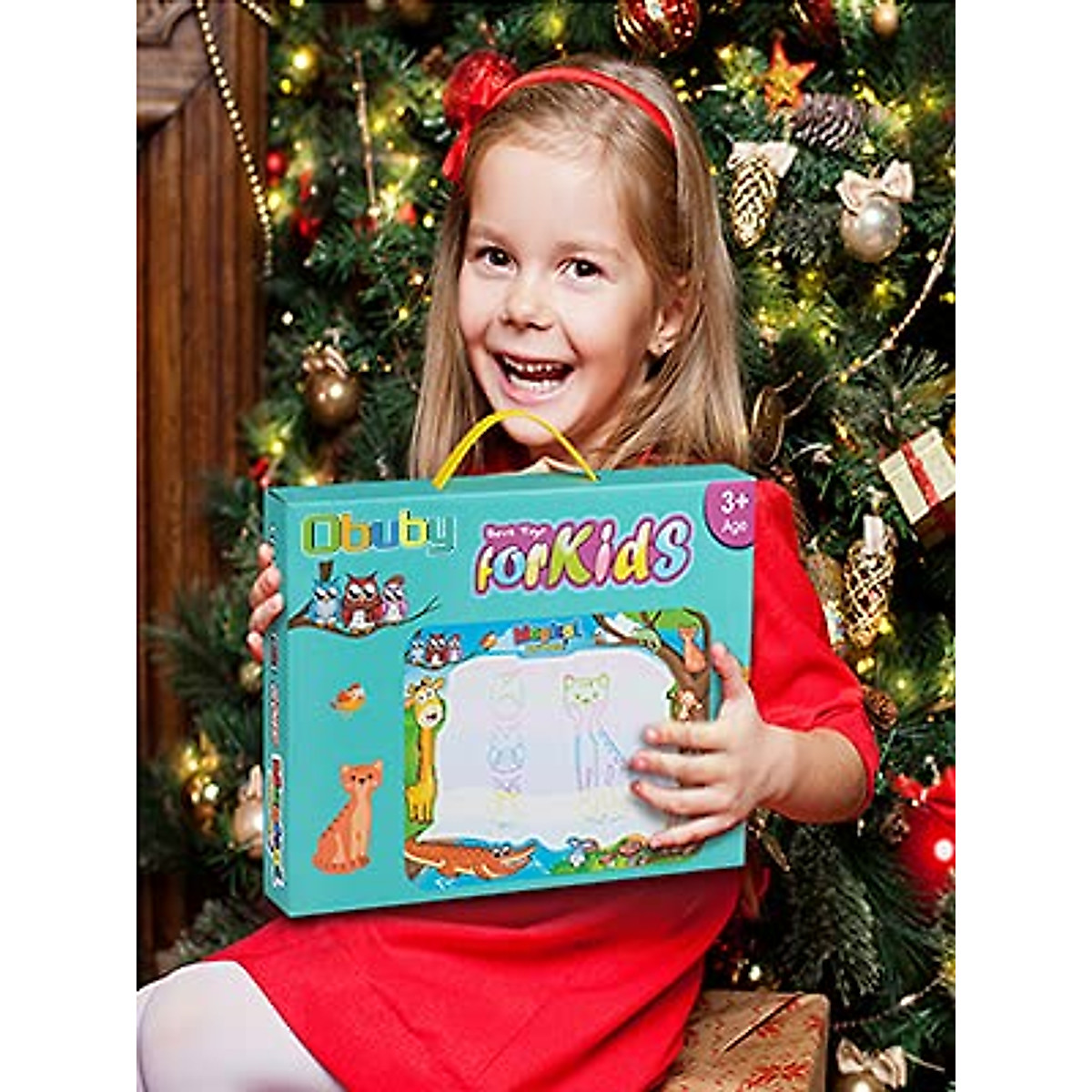 Obuby Water Drawing Mat Kids Doodle Mats Coloring Writing Board No Mess Toy for Kid Toddler Animal Educational Painting Pad Toys for Age 3 4 5 6 7 8 9 10 11 12 Girls Boys Toddlers Gift 40 x 28 Inches