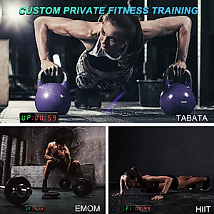 Jhering Portable Gym Timer, Workout Clock with Rechargeable Battery and Built-in Magnet, Stopwatch Countdown/Up for Home Gym Garage Fitness, Interval Training, EMOM, Tabata, Boxing (Black)