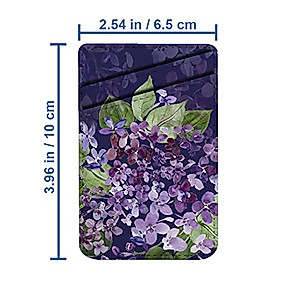 Diascia Pack of 2 - Cellphone Stick on Leather Cardholder ( Spring Blooming Lilac Branch Flower Pattern Pattern ) ID Credit Card Pouch Wallet Pocket Sleeve
