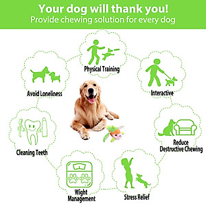 Cute Paws Cotton Plush Squeaky Dog Toys, Interactive Dog Chew Toys, Stuffed Puppy Chew Toys for Teeth Cleaning, Small,Middle,Large Dogs,Fish