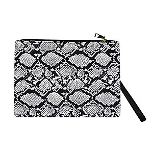 MOSSTYUS Womens Oversized Clutch Bag Purse, Snake Skin Envelope Bag Evening Handbags with Strap, Wristlet Wallet, White