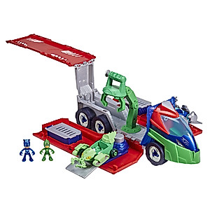 PJ Masks Toys PJ Launching Seeker Car Playset with Sounds, 2-in-1 Vehicle and Car Launcher, Preschool Toys for 3 Year Old Boys and Girls and Up