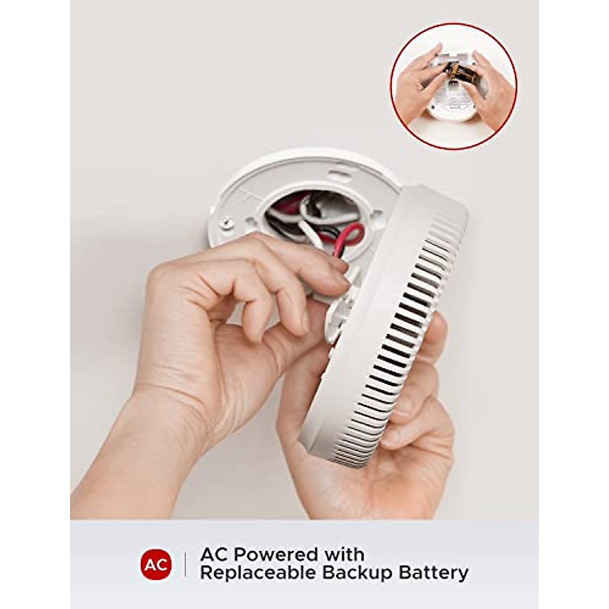 X-Sense Hardwired Combination Smoke and Carbon Monoxide Detector, Hardwired Interconnected Smoke and CO Detector Alarm with Replaceable Battery Backup, XP04, 1-Pack
