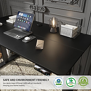 Monomi Electric Standing Desk, 63 x 28 inches Height Adjustable Desk, Ergonomic Home Office Sit Stand Up Desk with Memory Preset Controller (Rustic Brown Top/Black Frame)