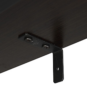 Karl home Ladder Shelf 5 Tier Wall Mounted Bookcase with Metal Frame, Open Design Shelves for Living Room, Bedroom, Home, Dark Walnut (23.62" L x 11.81" W x 70.87" H)