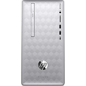HP Pavilion Desktop Computer, AMD Ryzen 3 2200G, 4GB RAM, 1TB Hard Drive, Windows 10 (590-p0020, Silver)